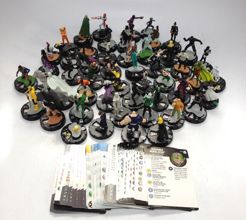 Heroclix lot of 50 Marvel and DC figures from various sets w/cards! | eBay