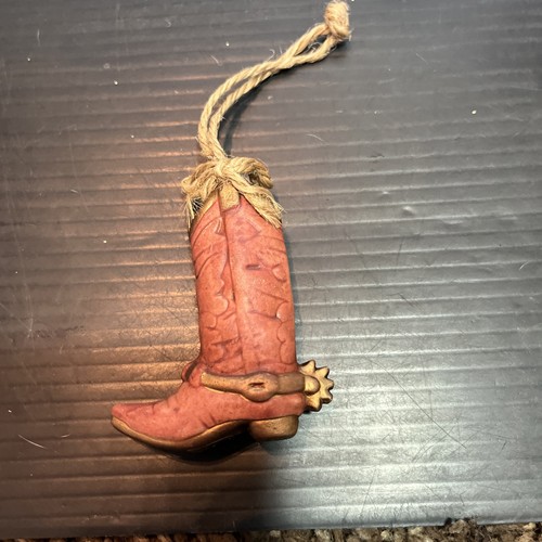 Western Brown Cowboy Boot Christmas Tree Ornament 2.75" Ceramic | eBay