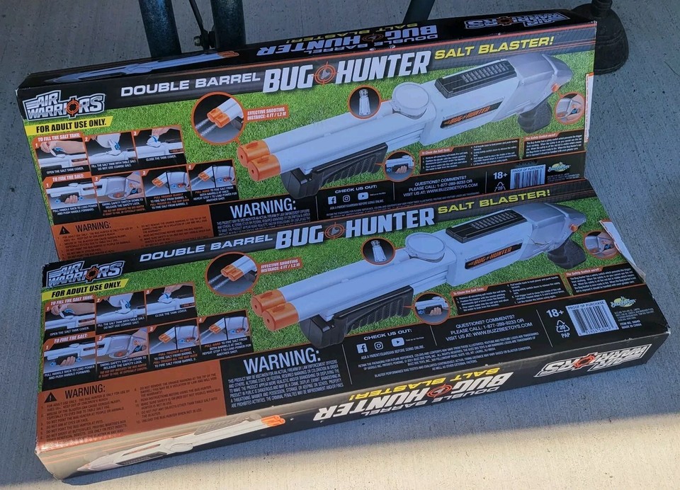 2 NEW Double Barrel Guns insects flies Bug Hunter Salt Blaster By Air ...