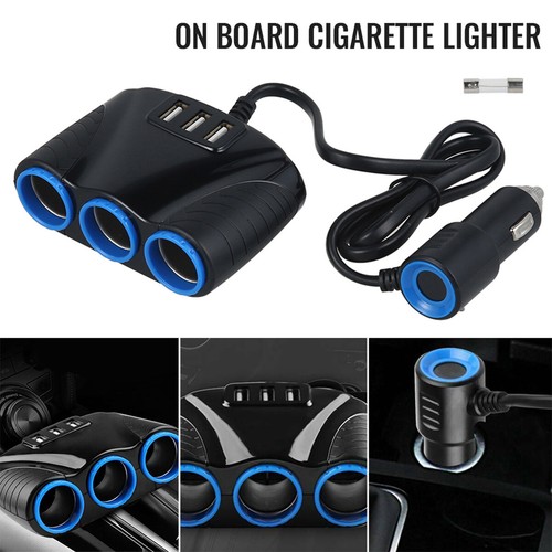 3Way Multi Car Cigarette Lighter Socket Splitter Charger/Power Adapter ...