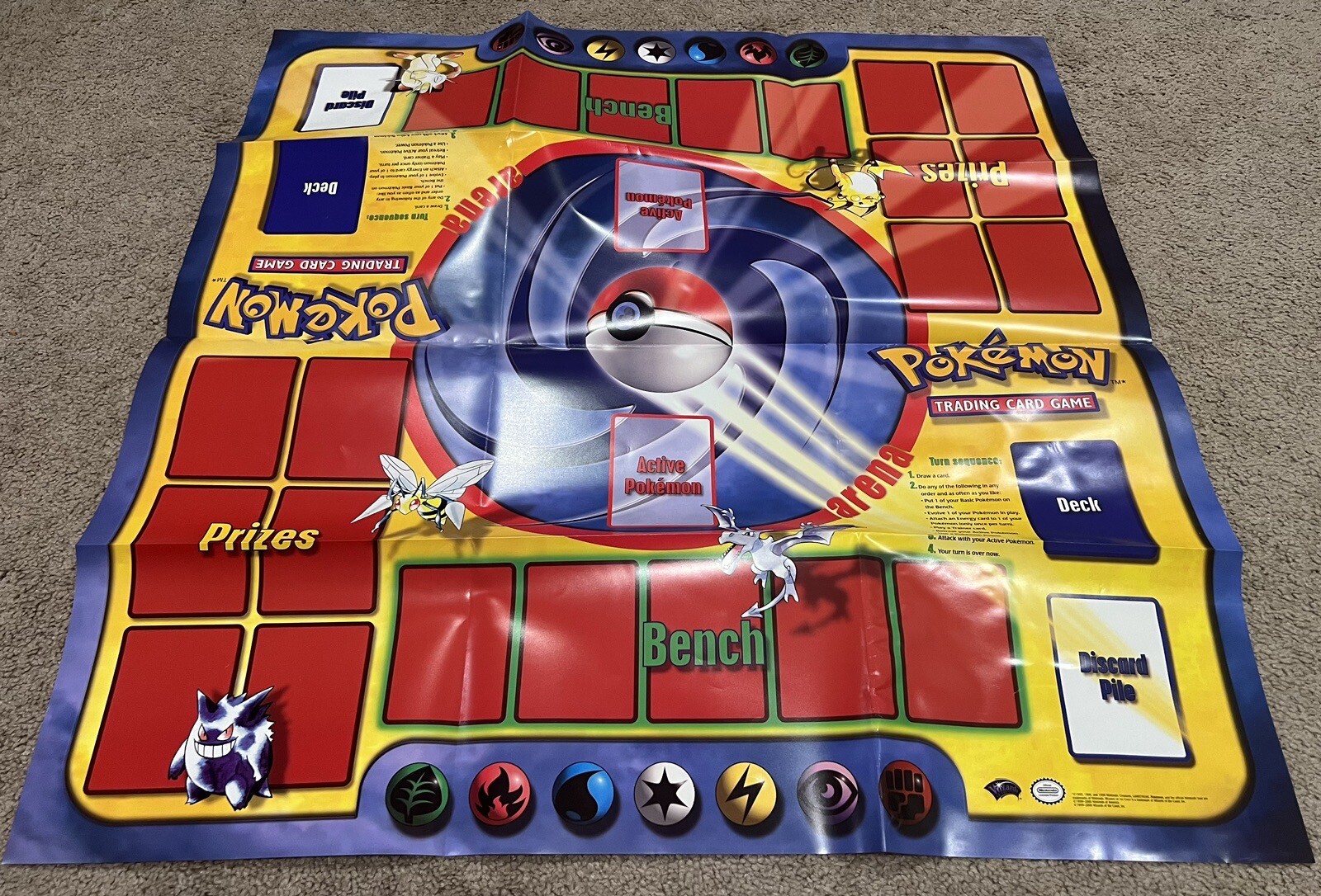 Vintage 2000 POKEMON TCG Playmat Poster Nintendo Wizards Base Jungle ...