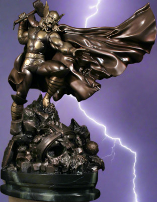 BOWEN DESIGNS Marvel Thor Classic Action Faux Bronze Statue Figure 109/ ...