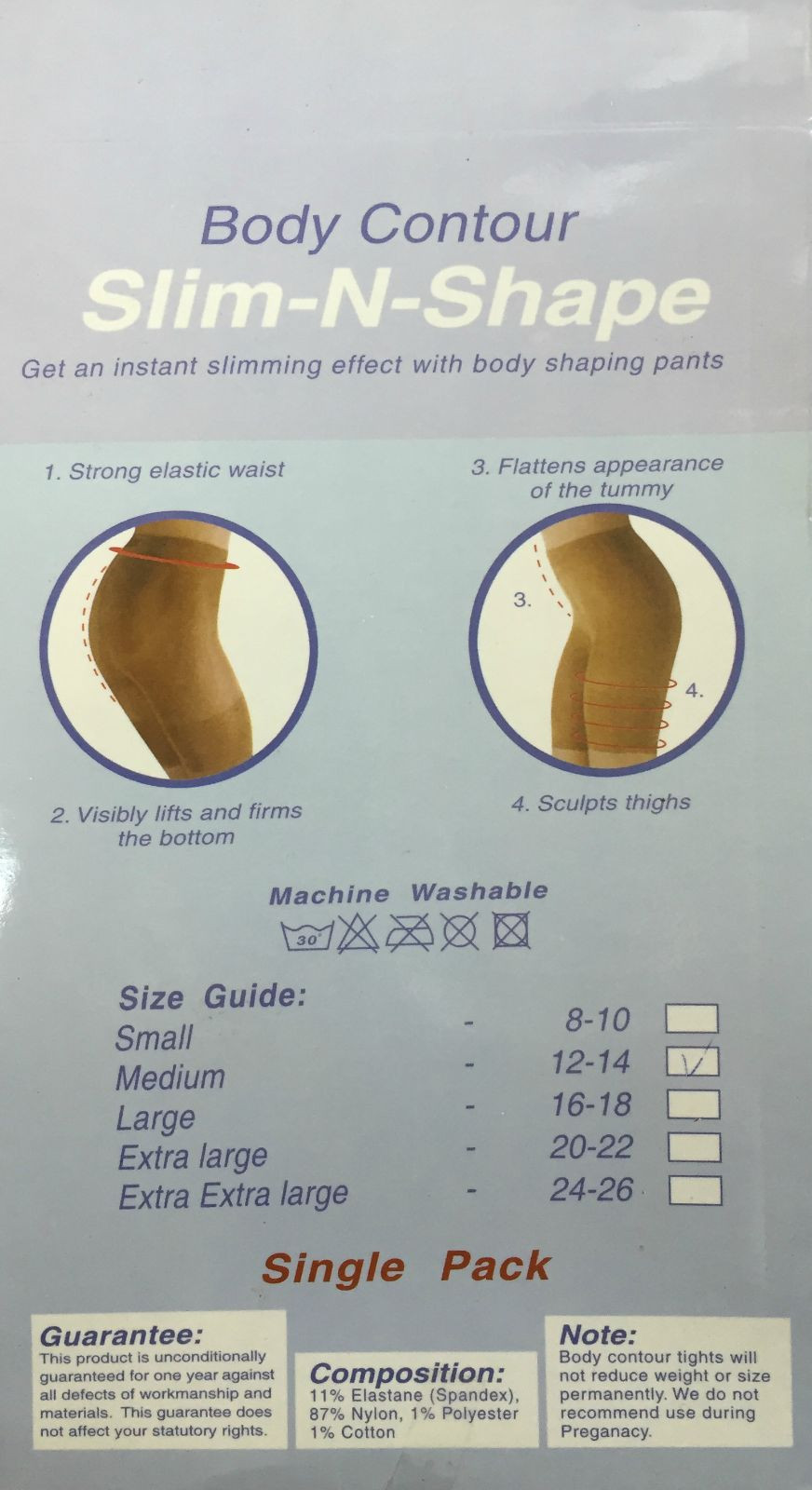 Body Contour Slim-N-Shape Black Extra Firm Support Body Shaper ...