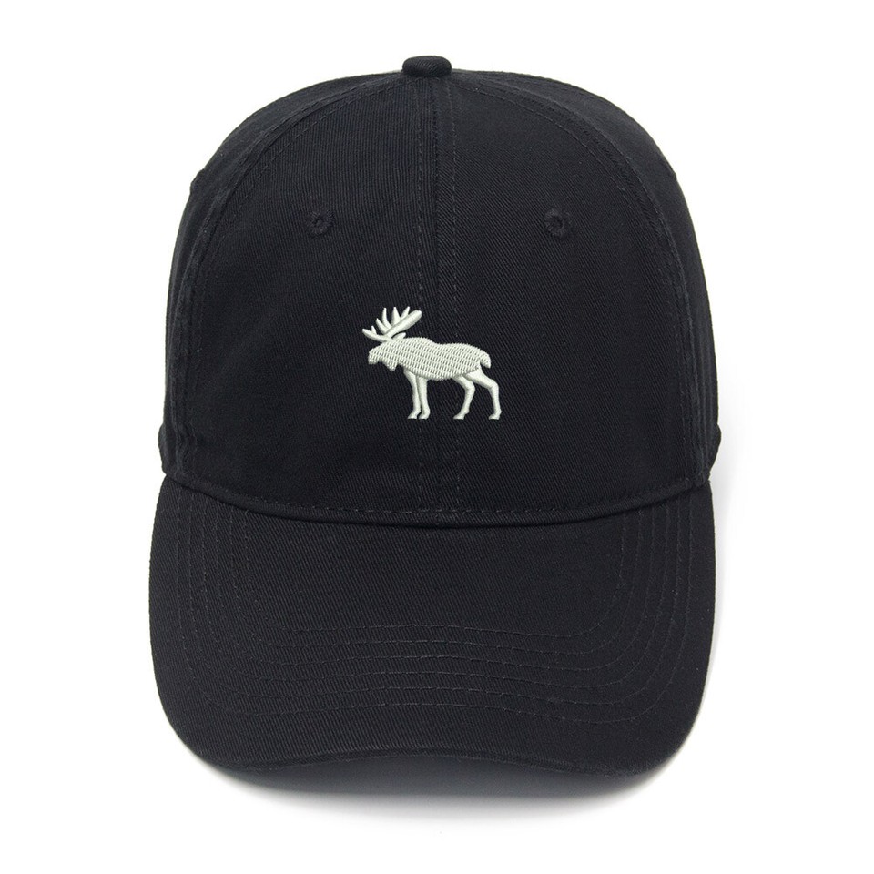 Men's Baseball Caps MOOSE Silhouette Embroidered Dad Hat Washed Cotton ...