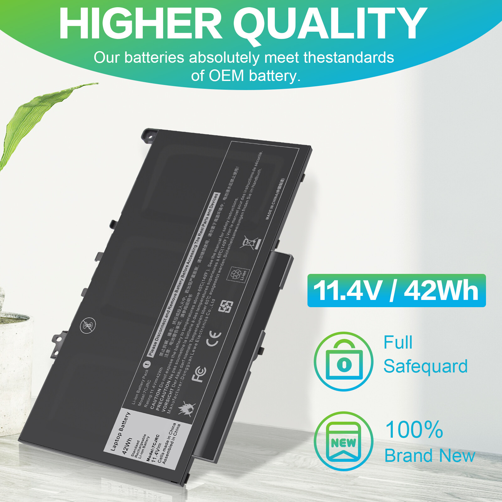 7CJRC Battery For Dell Latitude 7470 7270 E7470 E7270 Series KNM09 ...