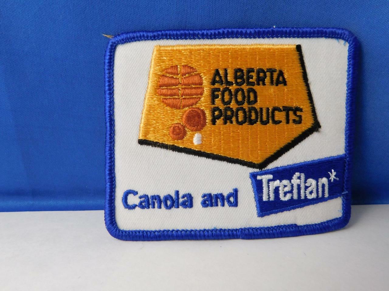 TREFLAN ALBERTA FOOD PRODUCTS VINTAGE PATCH BADGE FARM ADVERTISING ...
