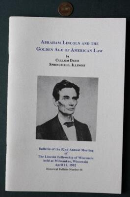 1992 Cullom Davis AUTOGRAPHED Signed #'d Abraham Lincoln Wisconsin ...