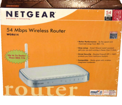 Netgear WGR614v5 54 Mbps Wireless Router, bundled with all accessories ...