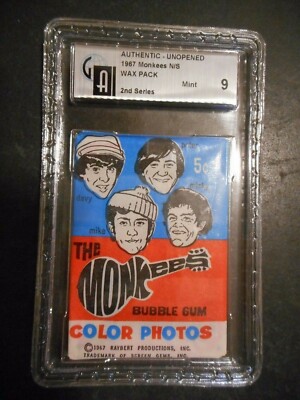 1967 MONKEES 2ND SERIES CARD WAX PACK (GRADED GAI 9) MINT | eBay