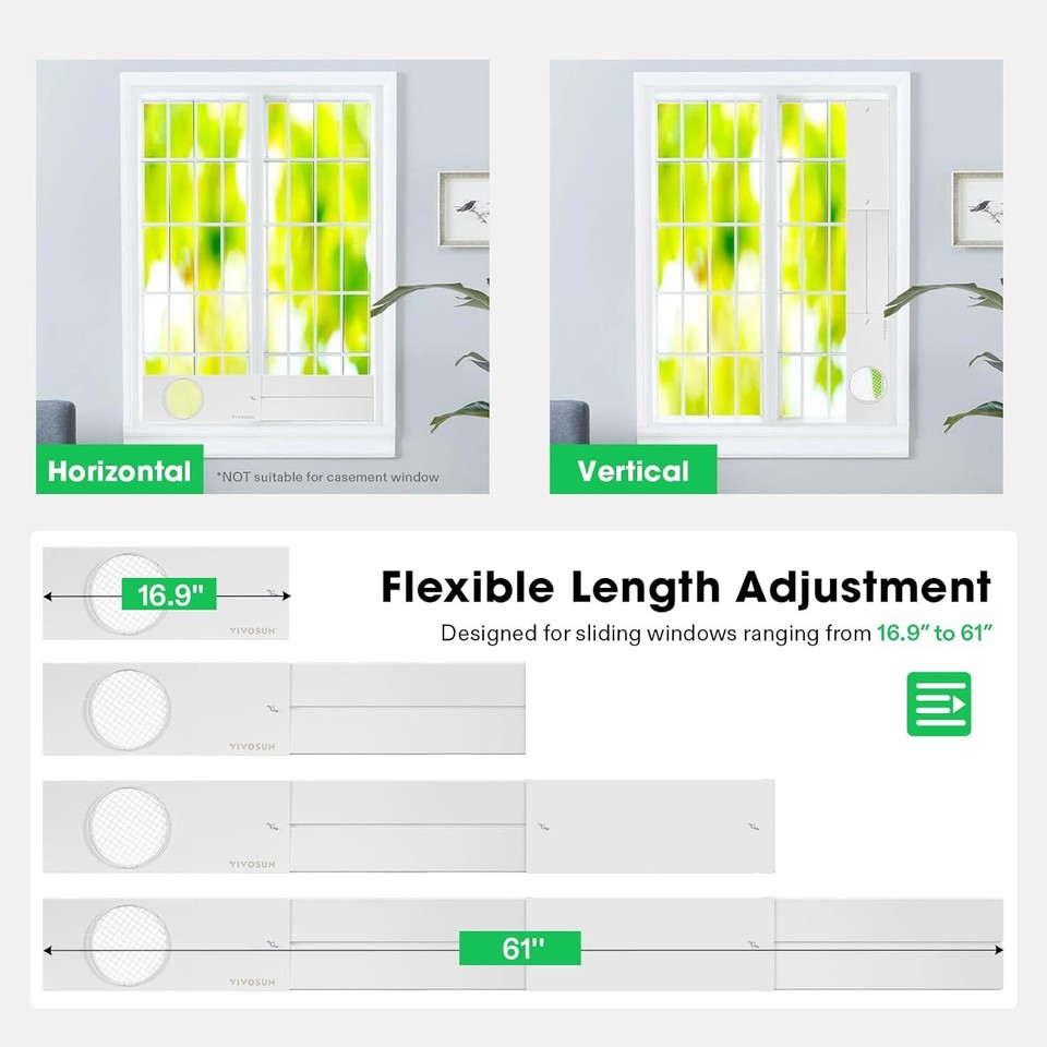 VIVOSUN Window Duct Kit, for Inline Fan 4"/6" Ducting AC Window Seal | eBay