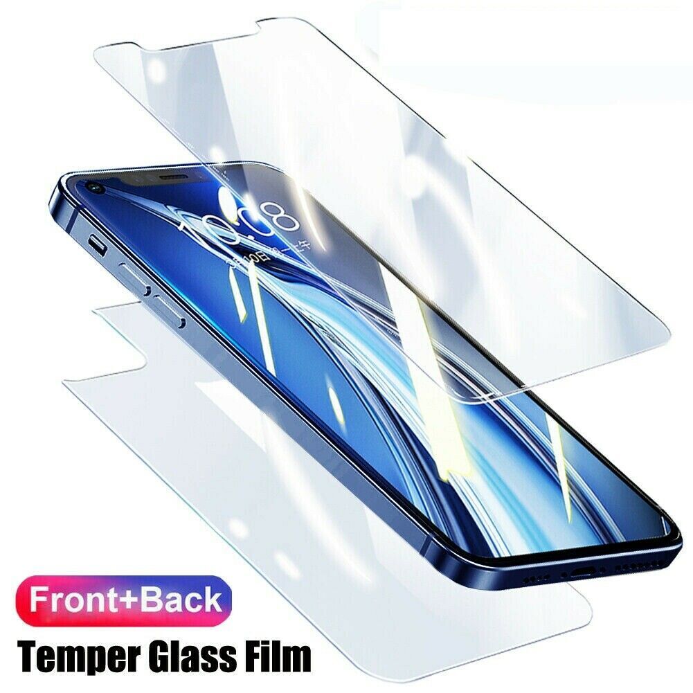 2PCS SET: FRONT + BACK TEMPERED GLASS SCREEN PROTECTOR FOR IPHONE ...