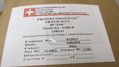 Lot of 28! Protective Pak Track Mat 40" x 96" Stock No. 3100-8 Blue NOS ...