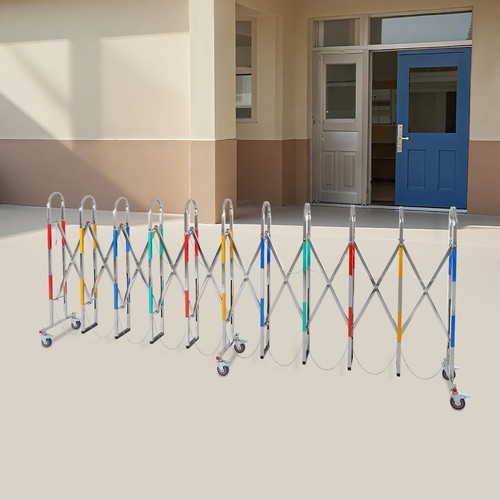 Portable Event Safety Barrier with Telescopic Design - 6-Wheel Mobile ...