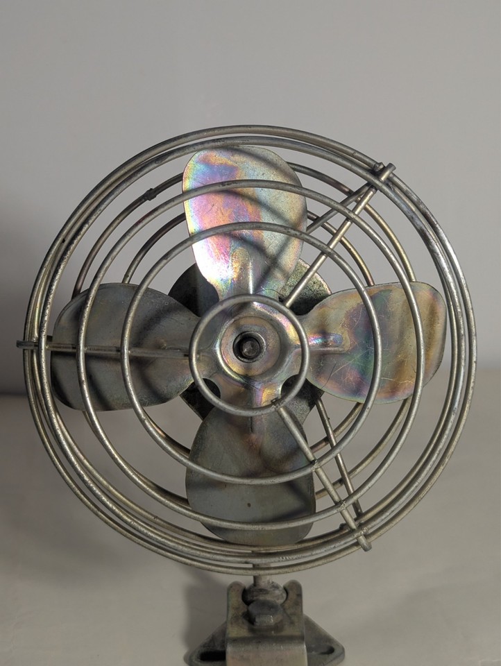 VINTAGE HOT ROD hot rad CAR 1930/40 METAL BLADE FAN Dash Column Defrost ...