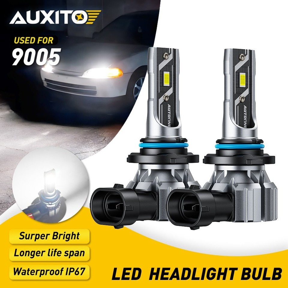 AUXITO 2PCS 9005 HB3 LED Headlight Bulbs Kit White 6500K 30000LM High ...