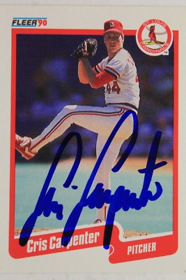 Cris Carpenter St Louis Cardinals 1990 Fleer #243 Signed Authentic ...