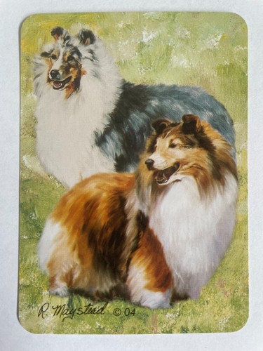 Ruth Maystead Artist Art Playing Swap Card Sheltie Rough Collie Puppy ...