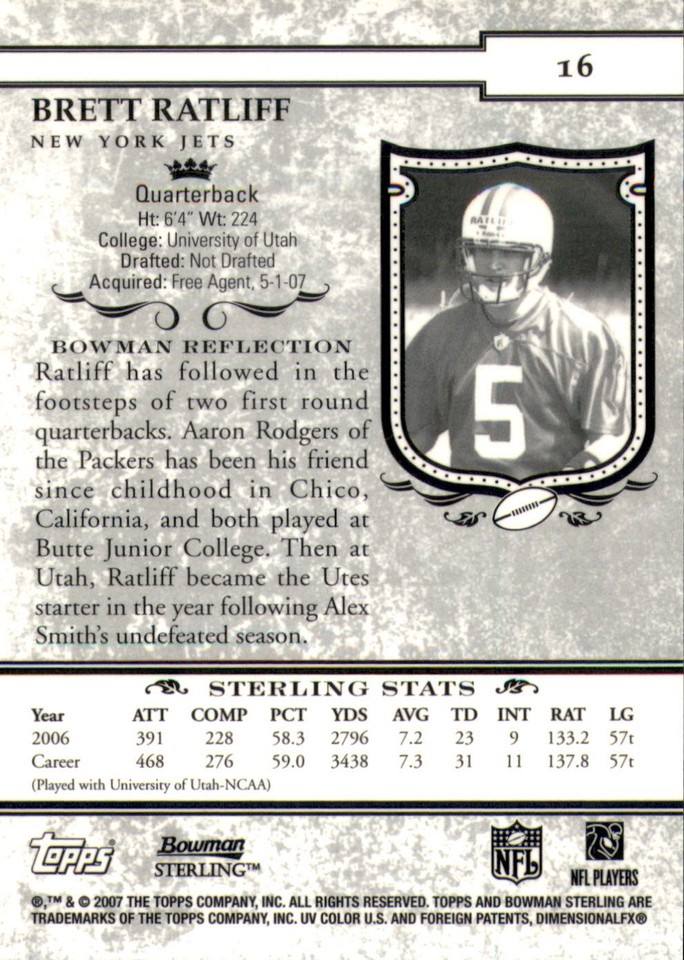 2007 Bowman Sterling #16 Brett Ratliff RC Rookie Card | eBay