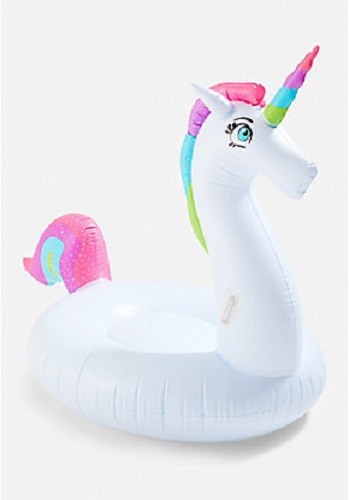 Justice Pool Float Giant Rainbow Unicorn 8.5' Swimming Ride-On ...
