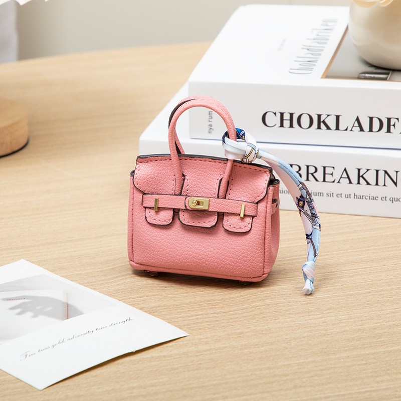Mini Women Girl Leather Handbag Keychain Coin Purse Car Bag Charm for ...