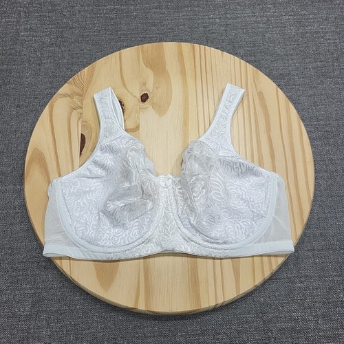 Breezies Womens Everyday Underwire Bra Size 38DD White Lace No Padding ...