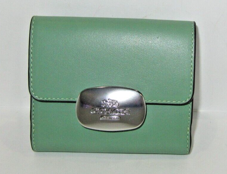 Coach Eliza Small Wallet Soft Green Smooth Leather color leather NWT ...