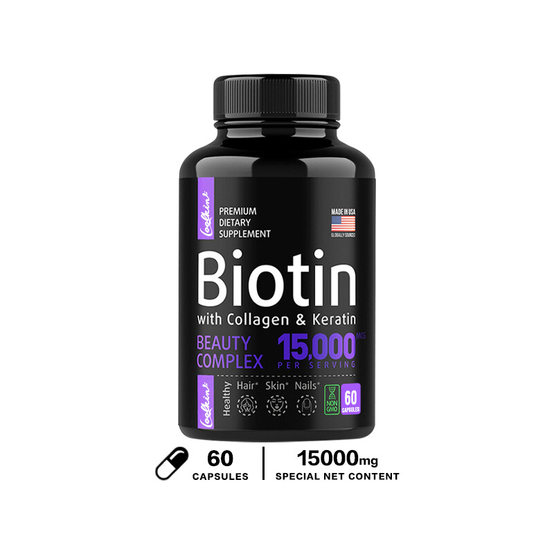 Biotin with Collagen & Keratin Capsules - Strong Nails, Hair Growth ...
