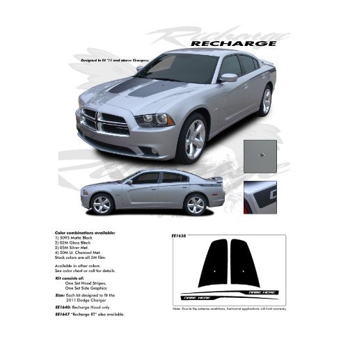 Dodge Charger 2011+ Recharge Graphic - Silver Metallic | eBay