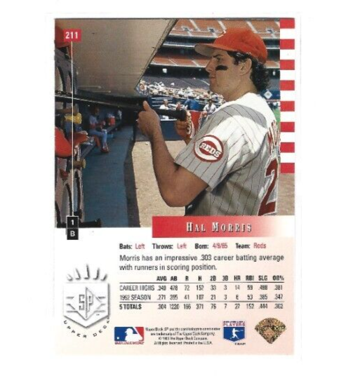 Hal Morris 1993 Upper Deck SP Cincinnati Reds #211 | eBay