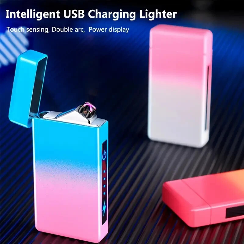 Windproof Dual Arc Lighter - Electronic Plasma USB Digital Lighter ...