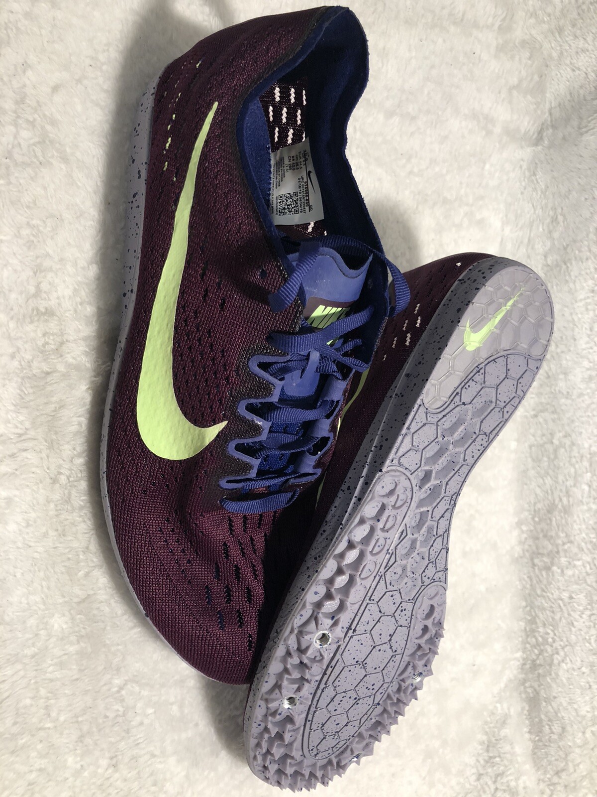 NIKE ZOOM MATUMBO 3 TRACK SPIKES BORDEAUX/LIME 835995 600 MEN'S SZ 14 ...
