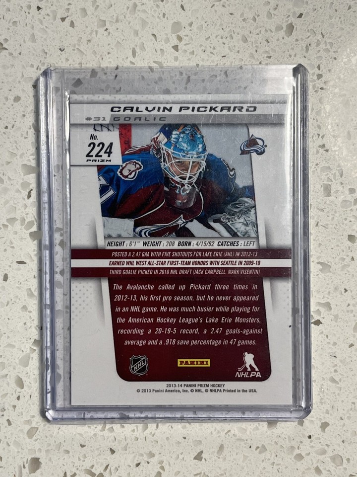 HOT 2013-14 Panini Prizm Hockey Calvin Pickard Rookie Prizm Green ...