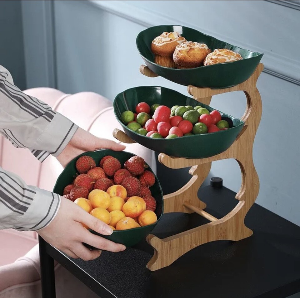 2/3 Tier Fruit Storage Basket Bowl Holder Vegetable Utility Rack ...