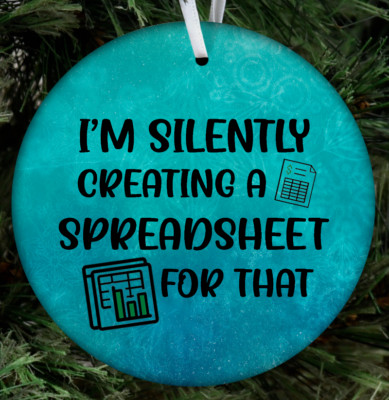 Spreadsheet Humor Accountant Christmas Ornament Cpa Bookkeeper Coworker ...