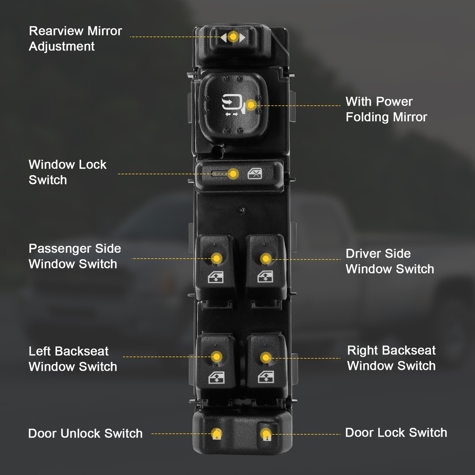 Power Window Switch Fit 2003-2006 Chevy Silverado Suburban GMC Sierra ...