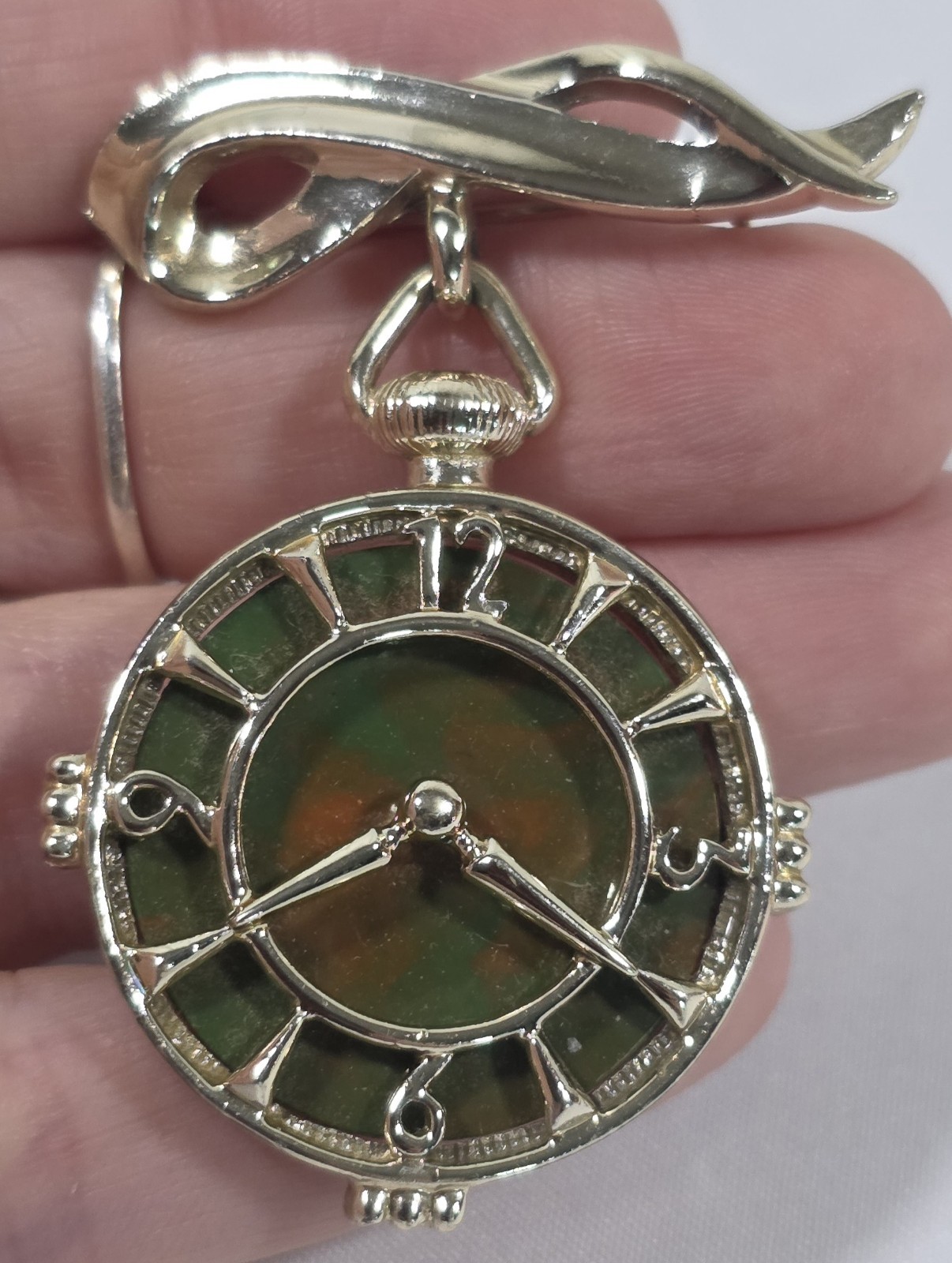 Rare! Vintage Signed STAR Pocket Watch Style Silver T… - Gem