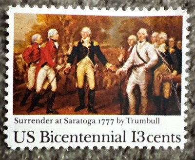 U.S. Bicentennial 1976 13 Cents Postage Stamp "The Surrender at ...