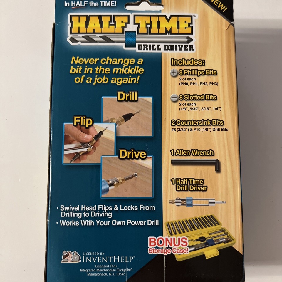 Half Time Drill Driver Set Multi Function Screwdriver w/ Bonus Case 740275007761| eBay