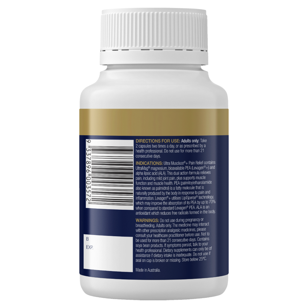 BioCeuticals Ultra Muscleze + Pain Relief 56 Capsules Magnesium ...