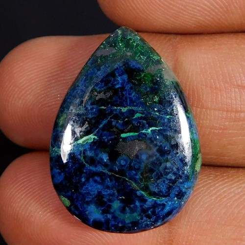 33.10Cts. Natural Gorgeous Specimen Blue Azurite Pear Cabochon Loose ...