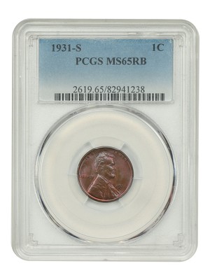 1931-S 1C PCGS MS65RB - Lincoln Cent (Wheat Reverse) - Affordable Key ...
