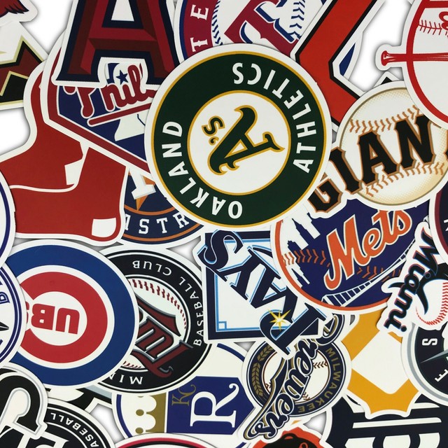 30 Pcs MLB Baseball Team Logo Stickers for Laptop Luggage Decals ...