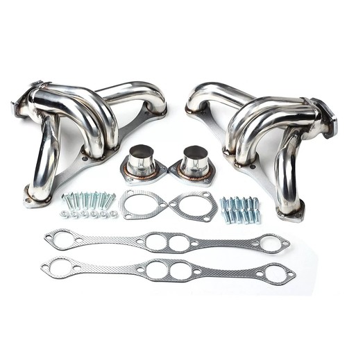 HUGGER EXHAUST HEADERS STAINLESS T304 FIT CHEVY SBC SMALL BLOCK V8 ...