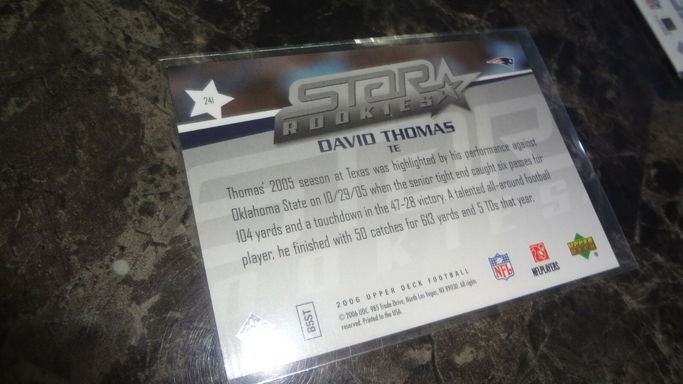 2006 UPPER DECK STAR ROOKIES # 241 DAVID THOMAS FOOTBALL CARD | eBay