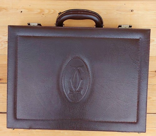 Vintage Cartier hard case attache briefcase Brown | eBay