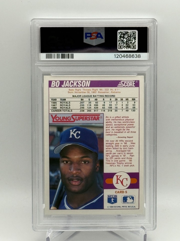 1989 Bo Jackson Score Young Superstars #5 Series 1 PSA 9 | eBay