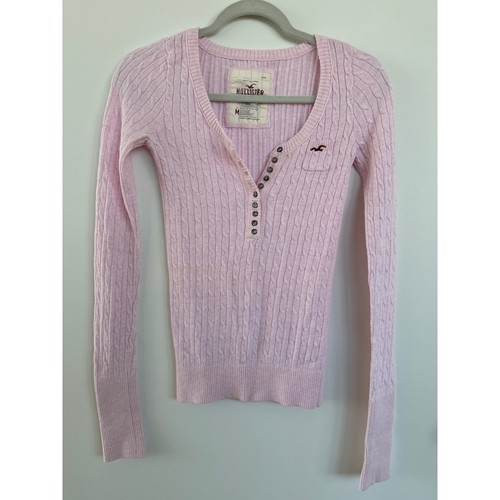 Hollister Women's Vintage Y2K Cable Knit Henley Sweater, Size Medium | eBay