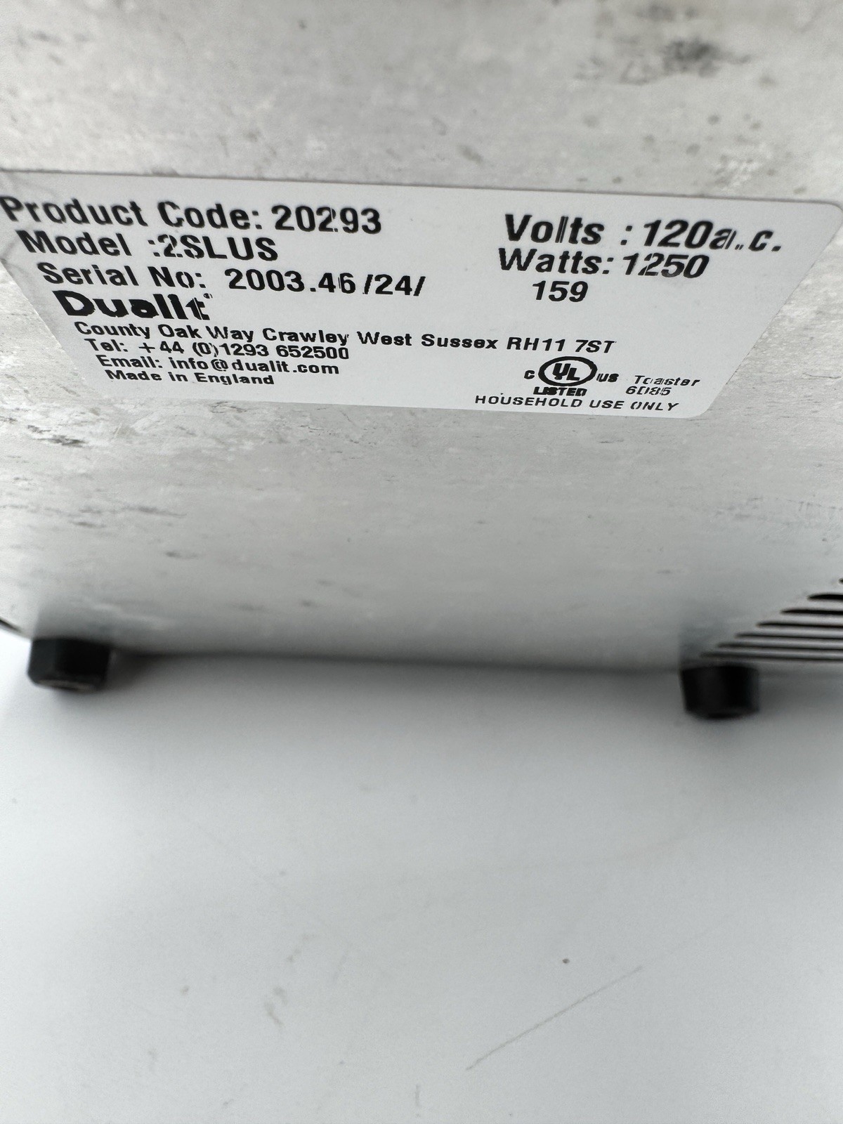 Dualit 20293/87 Stainless Steel 2 Slice Toaster Made In England Tested ...