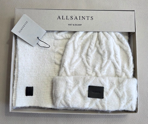 ALLSAINTS Wool Blended Cable Beanie & Scarf Gift Box | eBay UK