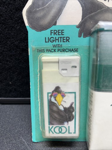 VINTAGE KOOL CIGARETTES W/ WILLIE THE PENGUIN FLAT AD LIGHTER BLISTER ...